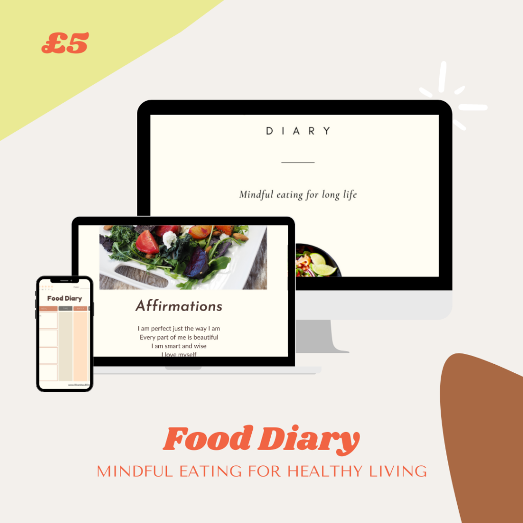 My Food Diary Printable Life Soul Lifestyle